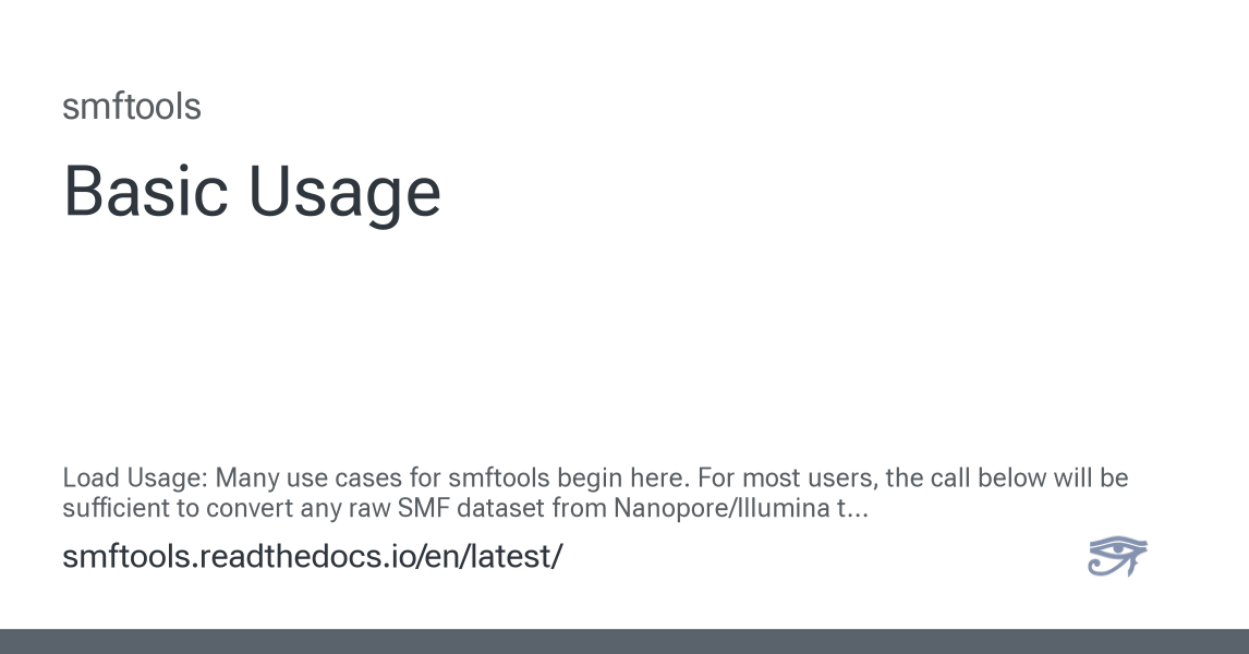 Basic Usage — smftools